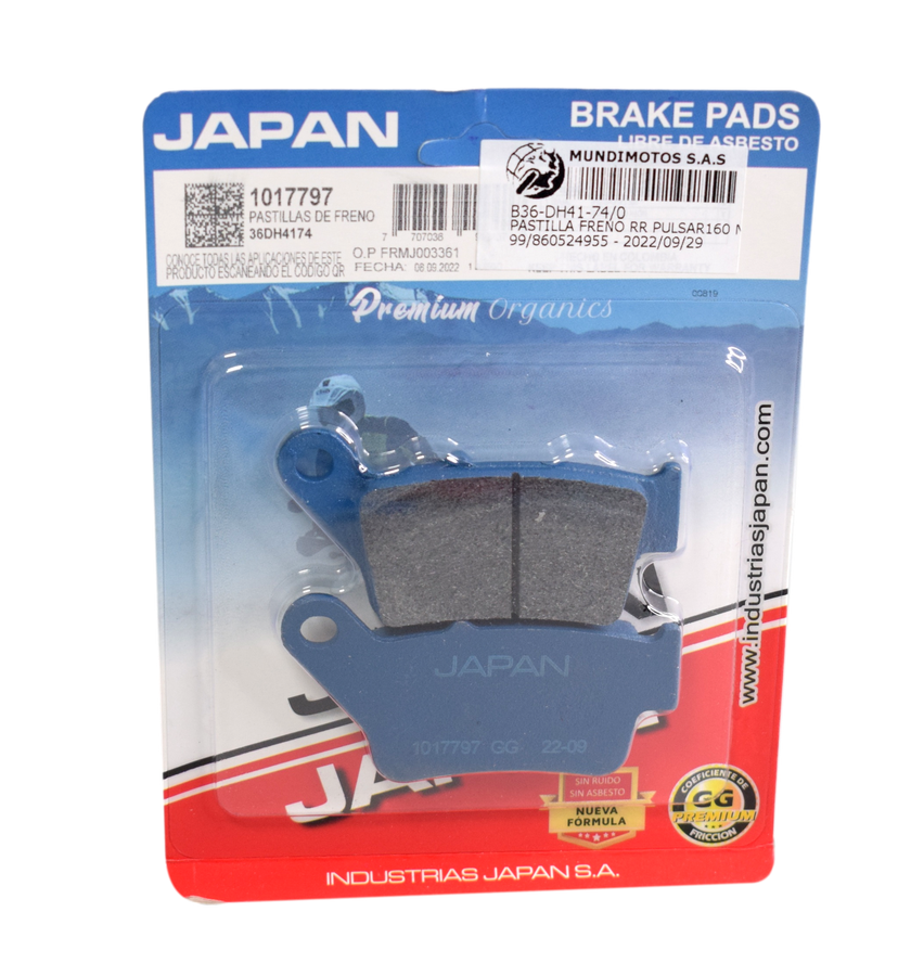 Pulsar 160 Ns Generic National Brake Pads (Rear) | Mundimotos